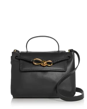 Bottega Veneta Small Ciao Ciao Leather Top Handle Bag - Graphite/muse Brass