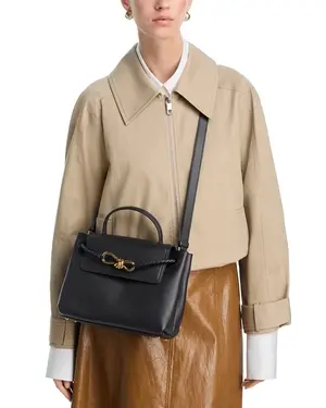 Bottega Veneta Small Ciao Ciao Leather Top Handle Bag - Graphite/muse Brass