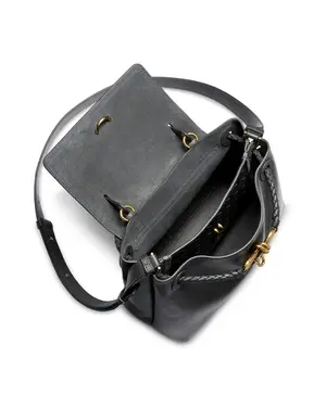 Bottega Veneta Small Ciao Ciao Leather Top Handle Bag - Graphite/muse Brass
