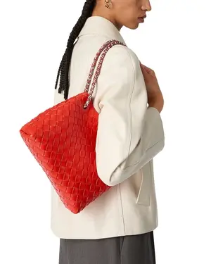 Bottega Veneta Small Andiamo Intrecciato Top Handle Bag