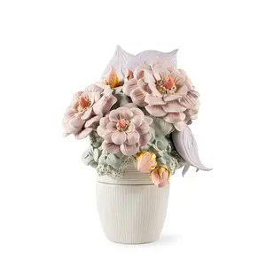 LLADRO Vase With Flowers, Pink - Multi
