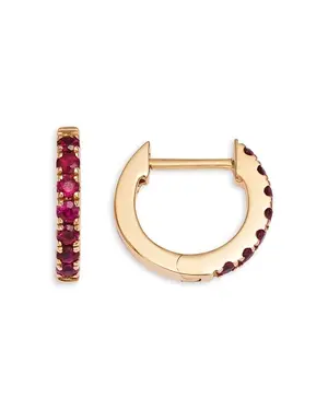 Bloomingdale'S Ruby Huggie Hoop Earrings