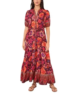 Vince Camuto Puff Sleeve Tiered Maxi Dress