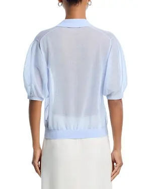 Theory Blouson Polo In Sheer Crepe - Olympic