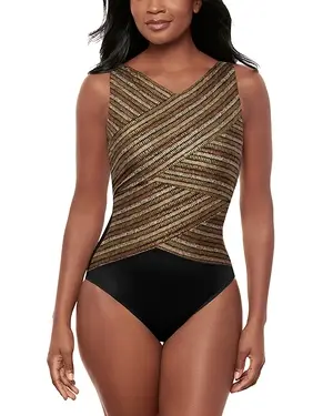 Miraclesuit Sparkle Sands Brio One Piece Swimsuit - Black/multi