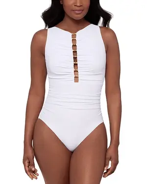 Miraclesuit Razzle Dazzle Swizzle One Piece Swimsuit - White