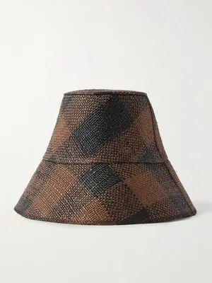 Johanna Ortiz Artesano Heaven And Earth Checked Bucket Hat - Brown