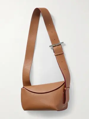 Alexander McQueen T-bar Sling Textured-leather Shoulder Bag