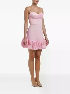 POST MERIDIEM Draped Ruffle Mini Dress - Pink