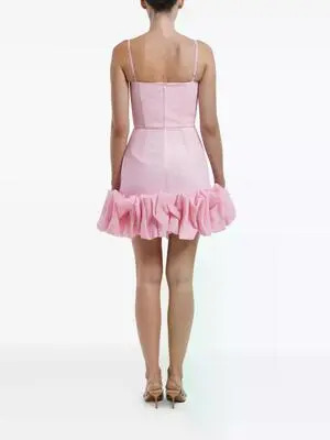 POST MERIDIEM Draped Ruffle Mini Dress - Pink
