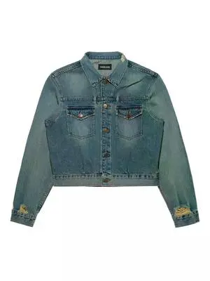 MAINLESS Distressed Denim Trucker Jacket