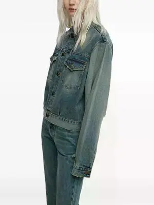 MAINLESS Distressed Denim Trucker Jacket
