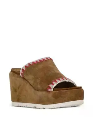 Mou 95mm Suede Wedge Sandals