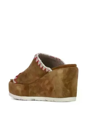 Mou 95mm Suede Wedge Sandals