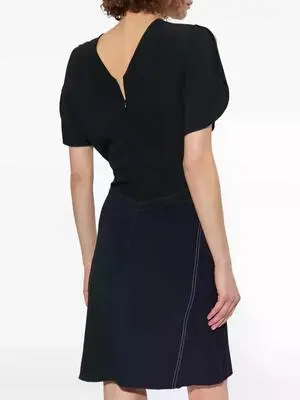 Victoria Beckham Bela Ruched Mini Dress - Black