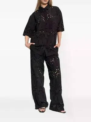 GESTUZ Embroidered Wide-leg Trousers