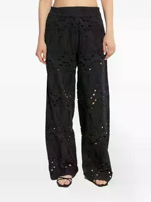 GESTUZ Embroidered Wide-leg Trousers