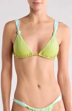 Solid & Striped The Ellery Bikini Top - Sky /chartreuse Ombre
