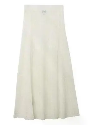 GANNI Pointelle-knit Maxi Skirt - Neutrals