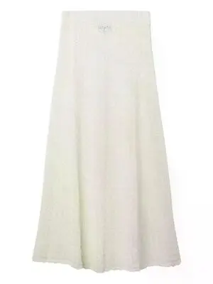 GANNI Pointelle-knit Maxi Skirt - Neutrals