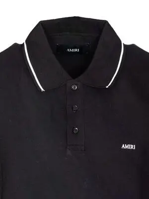 Amiri Contrasting-trim Polo Shirt - Black