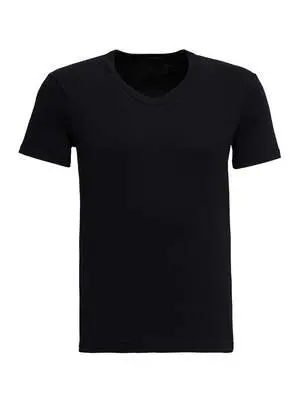 TOM FORD Stretch Cotton V-neck T-shirt - Black