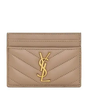 Saint Laurent Saint Laurent Cassandre Matelassé Card Holder Grey