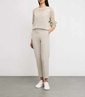 Eleventy Cotton-blend Drawstring Trousers