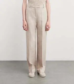Eleventy Cotton-blend Straight Trousers