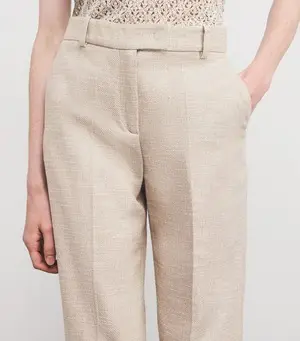 Eleventy Cotton-blend Straight Trousers