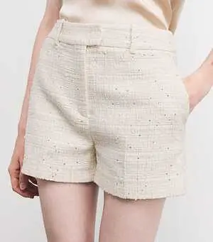 Eleventy Tweed Sequined Shorts