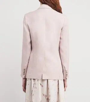 Eleventy Linen Double-breasted Blazer - Nude