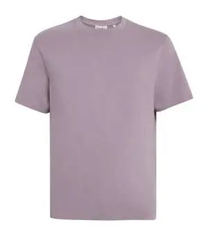 FRAME Frame Cotton Embroidered Logo T-Shirt Purple