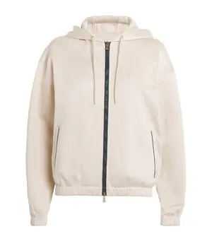 Eleventy Cotton-blend Zip-up Hoodie