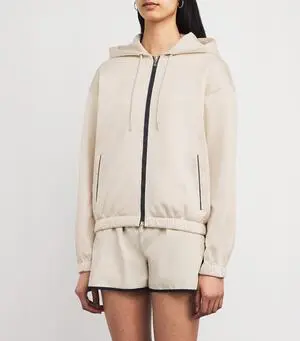Eleventy Cotton-blend Zip-up Hoodie