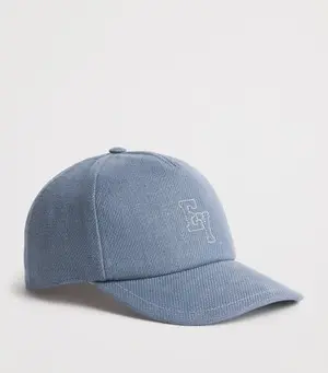 Eleventy Linen Baseball Cap - Blue