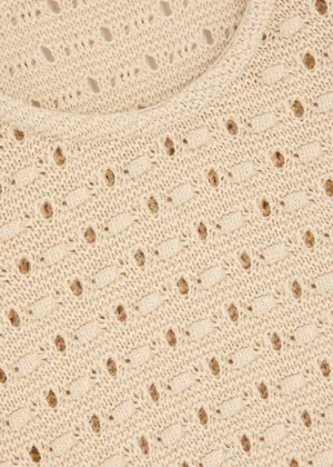 FRAME The Bauble Open-knit Tank - Cream
