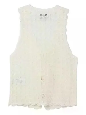 GANNI Pointelle-knit Vest