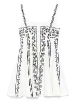 Maje Mini Dress With Embroidered Straps - White