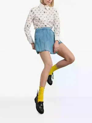 Karl Lagerfeld X Disney Pleated Denim Skort - White