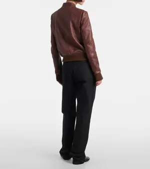 THE ROW Bader Leather Bomber Jacket