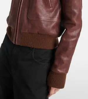 THE ROW Bader Leather Bomber Jacket