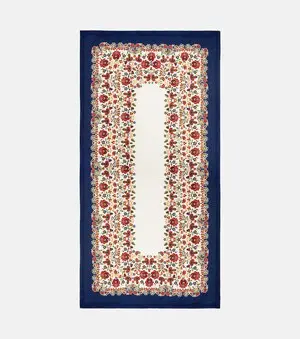 La DoubleJ Windflower Placée Linen Tablecloth - Blue