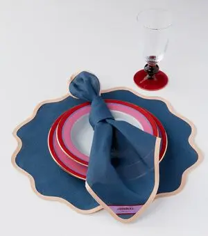 La DoubleJ Cloud Set Of 2 Linen Placemats - Blue