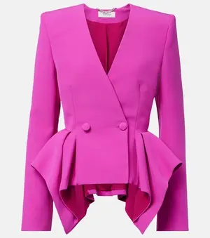 Safiyaa Double-breasted Peplum Blazer - Purple