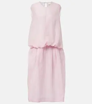 Khaite Noah Silk Organza Midi Dress - Pink