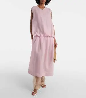 Khaite Noah Silk Organza Midi Dress