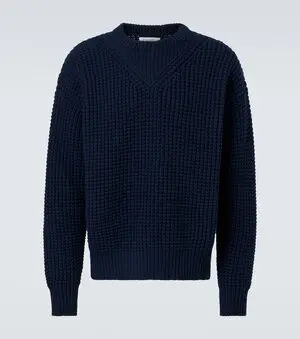 JIL SANDER Oversized Virgin Wool Sweater - Blue