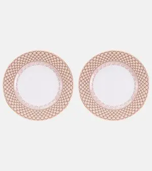 La DoubleJ Odysseus Dusty Pink Set Of 2 Dinner Plates - Multicoloured