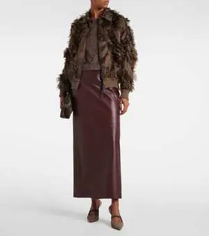 Brunello Cucinelli Leather Maxi Skirt